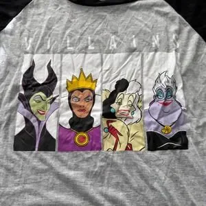 Disney | Tops | Disney Villains Raglan T Shirt Womens Large Maleficent ...